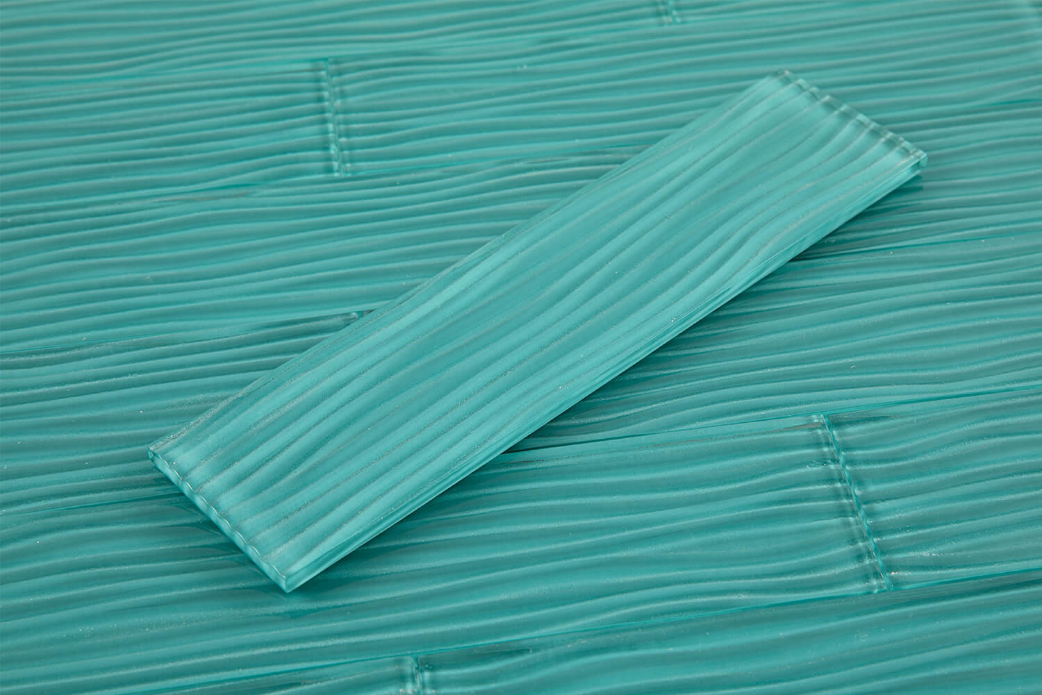 Aquamarine Water Wave Glass Subway Tile 3 12 Inches 16 Pcs Gs20